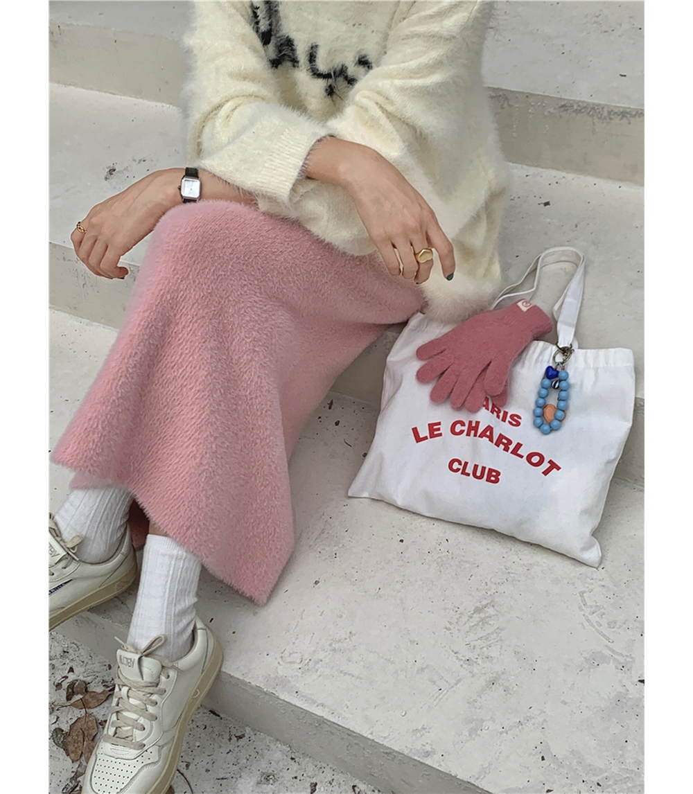 겨울 포근치마☃완전따숩 앙고라 니트 롱스커트 트임 롱치마 핸드 워머 니트 원피스 투피스 겨울 크리스마스 코디 연말룩 데이트룩