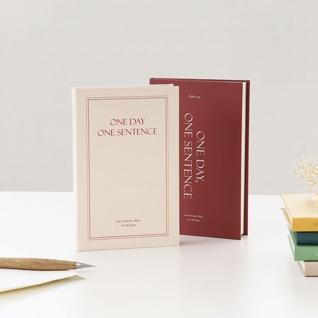 한문장일기 어른일기장 일기장 자문자답 다이어리 자문자답 하루 한 문장 일기 슬림 6개월용 인디고