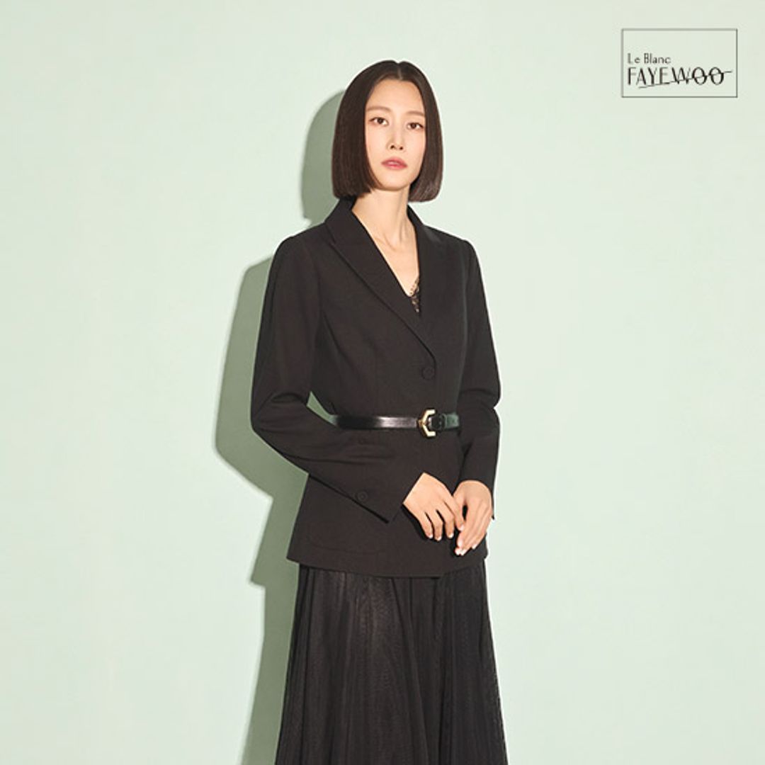 포스티 르블랑페이우 23ss 울 블렌딩 플리츠 자켓