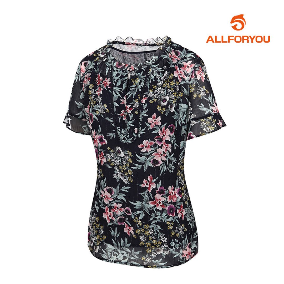 포스티 올포유 여성 플라워 반팔 블라우스 Awblj6667 915g