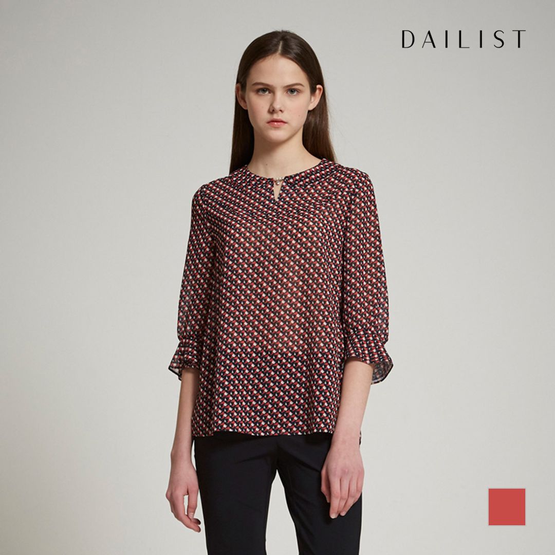 포스티 Ol데일리스트 기하학 프린트 블라우스mdbnlwm3461