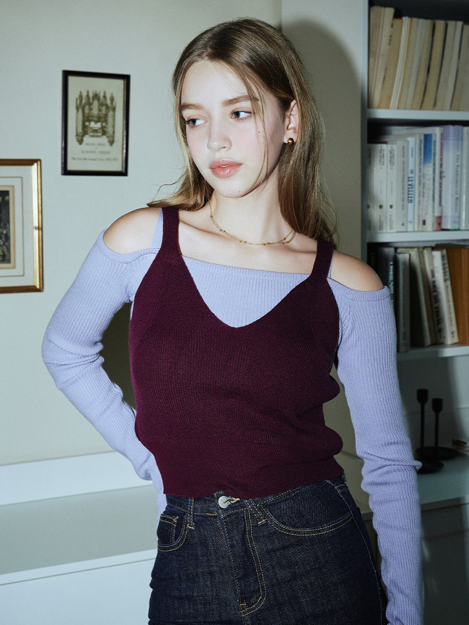 레터프롬문 로맨틱 카니발 스웨터 + 뷔스티에 셋업 ( 2 colors )