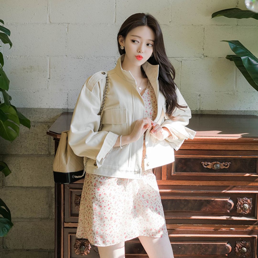 포스티 프롬리리컬 데일리하게 즐기기좋은 빅사이즈 포켓 디자인의 반하이넥 오버핏 데일리 야상점퍼 Jumper Jp306