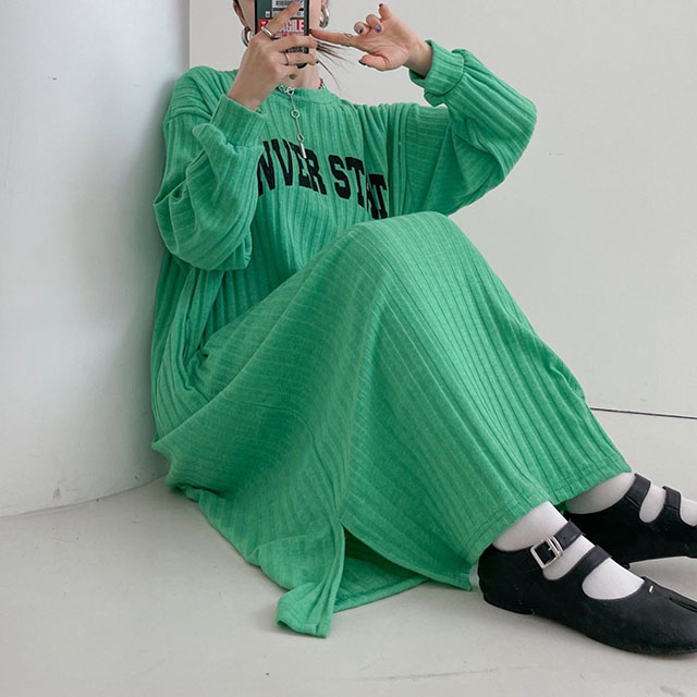 다미님 3컬러 니트 롱원피스 긴팔 벌룬 퍼프 오버핏 빅사이즈 배색 무지 레터링 라운드넥 카라 후드 나시 반팔 셔링 프릴 언발 트임 하객룩 임산부 프린팅 미니 미디