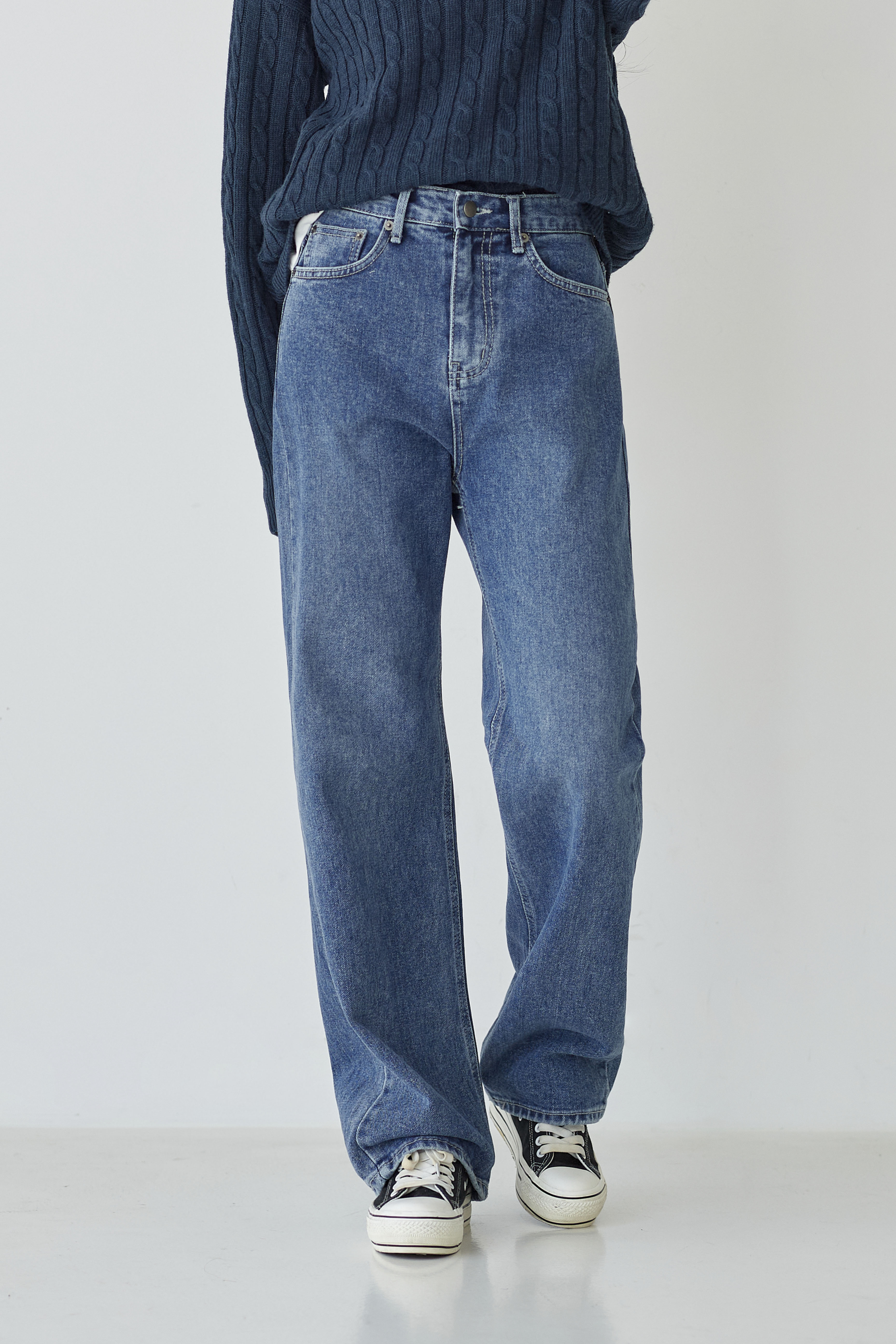 리틀마켓 💗빅사이즈~3xl💗 하이웨스트 스트레이트 롱 일자 와이드 청바지 Pj65b2 데님 바지 진 연청 진청 워싱 캐쥬얼 데일리 출근 여행 마실 꾸안꾸 봄 가을 간절기 룩