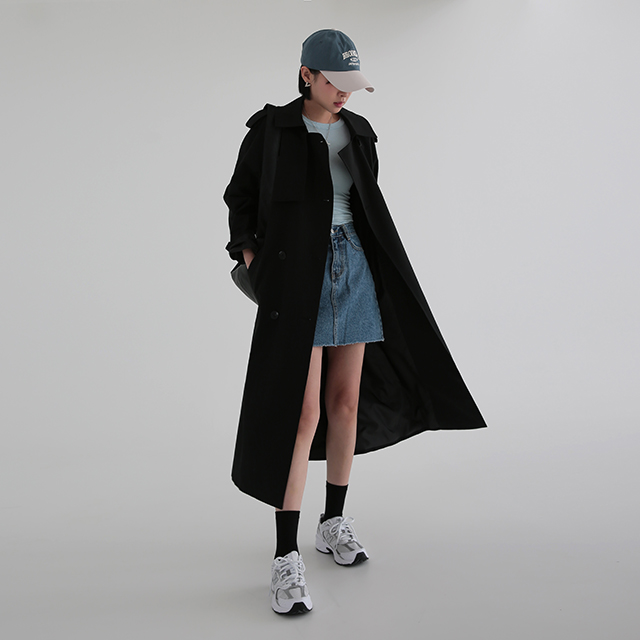 제이어반스 [ 당일출고ㅣMADE : JU ] 콜로팜 루즈핏 더블 롱 트렌치 코트 2col