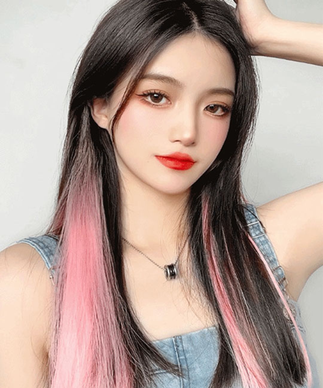초간편♡컬러옴브레 윙크 옴브레 단색 그라데이션 컬러 포인트 브릿지 헤어피스 2종 세트