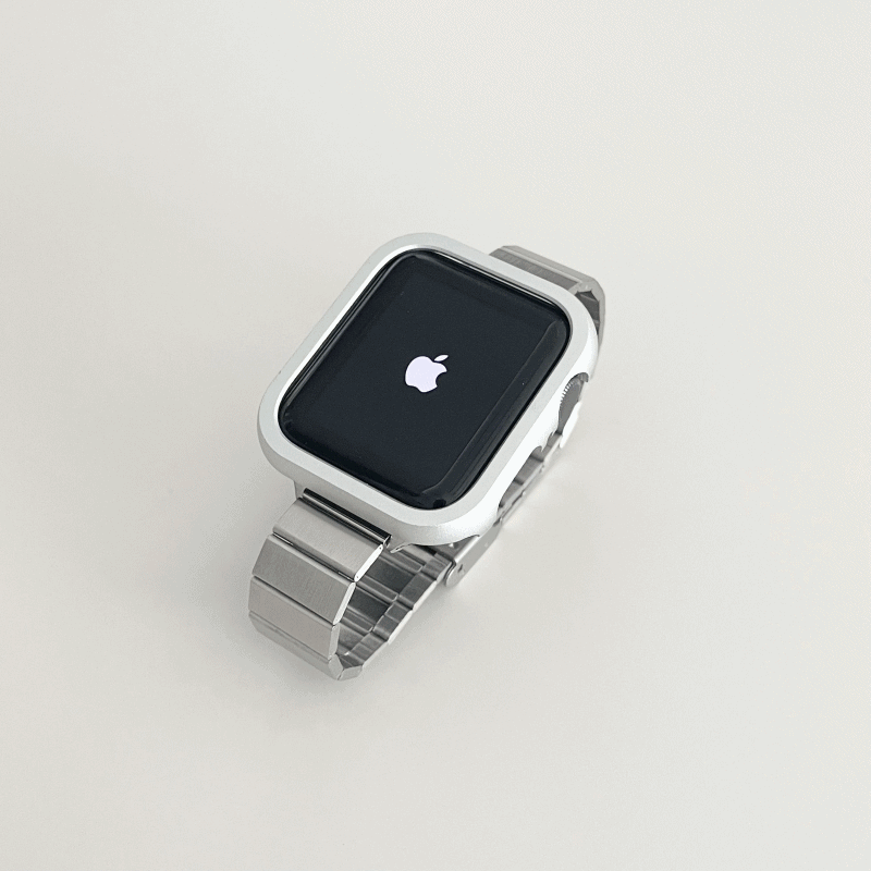 모드니츠 필름증정당일출고 브레이슬릿 애플워치스트랩 실버 메탈 커버케이스 네온 심플 데일리 스포츠밴드 스트랩 실버 체인 큐빅 메탈 케이스 1 2 3 4 5 6 7 세대