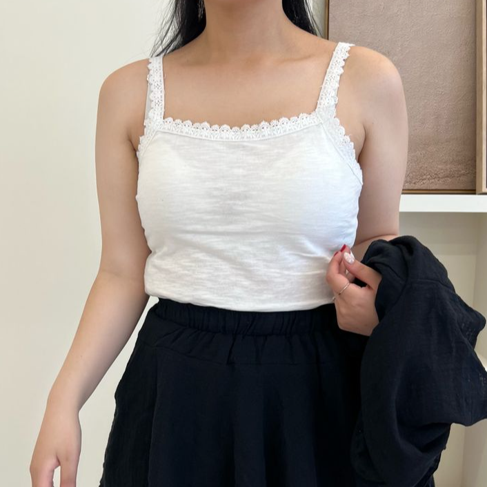 프리하다 [made/2size] 베이직무드 V 레이어드 레이스나시 sleeveless 55사이즈 66사이즈 77사이즈 제작상품 빅사이즈나시