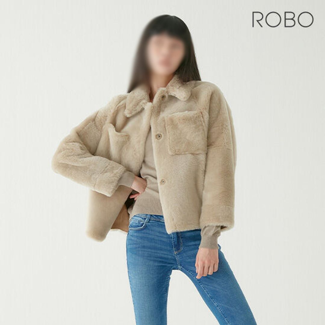 포스티 로보 리버시블 숏 무스탕 코트 여성용
