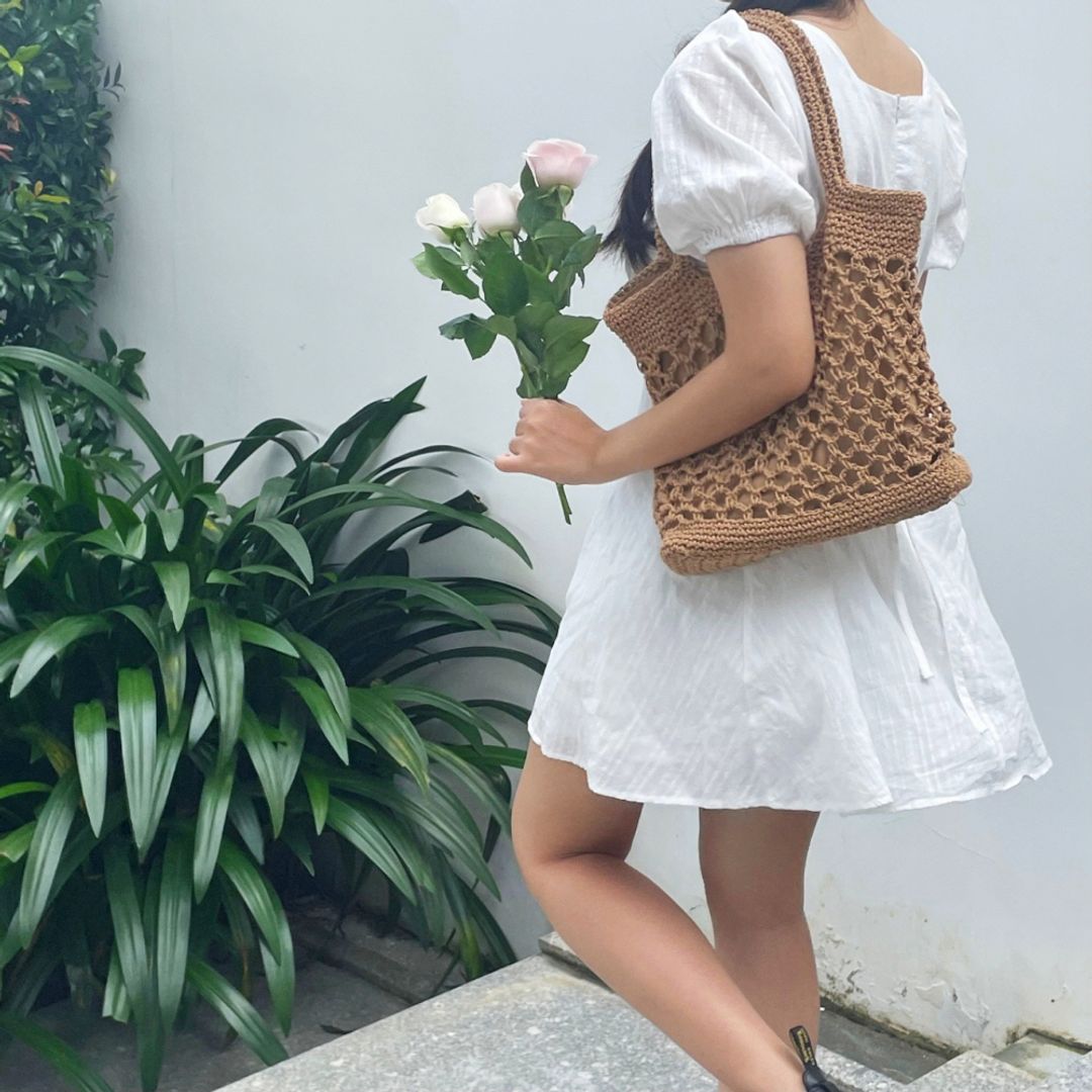 당일출고 데일리 썸머 여름 휴양지 그물 라탄 가방 백 네트백