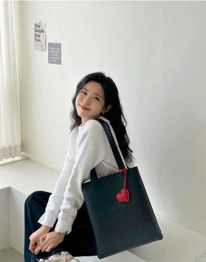 포스티 23ss 질스튜어트 뉴욕 Acc 여성 블랙 소가죽 쇼퍼백jaba3e763bk