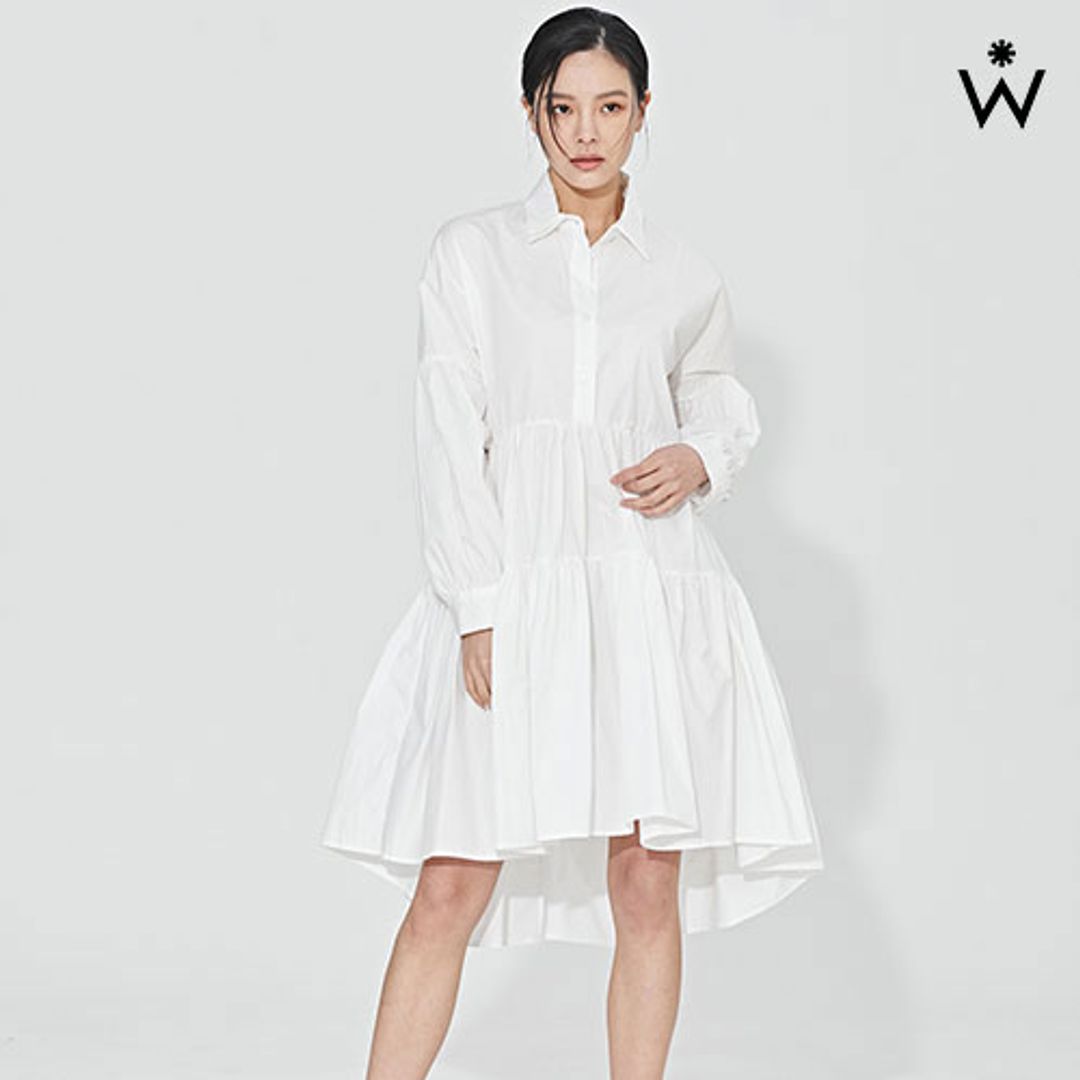 포스티 카라넥 캉캉 플레어 셔츠 원피스 Wiaaop004