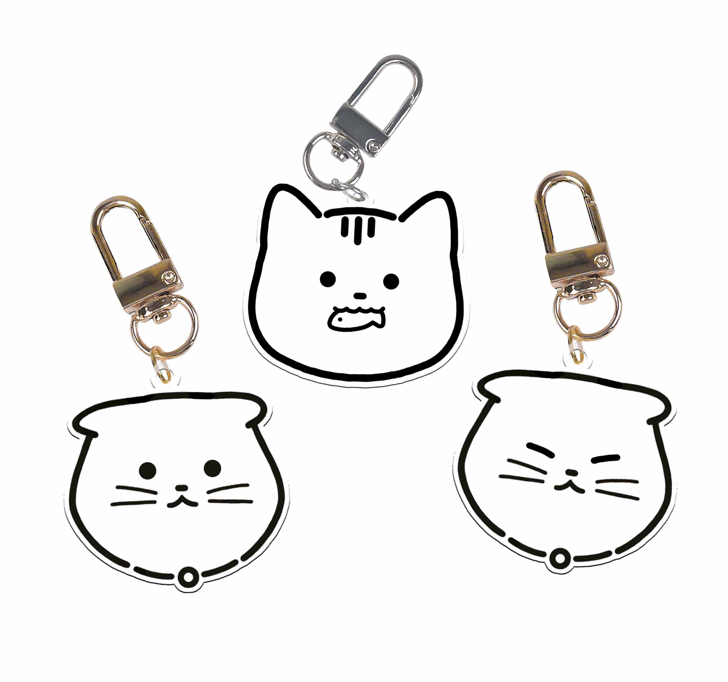 알로오브제 고양이시리즈 폴드 생선고양이 키링 귀여운 러블리 일러스트 손그림 드로잉 키링고리 열쇠고리 차키 에어팟 버즈 커플키링 친구 생일선물