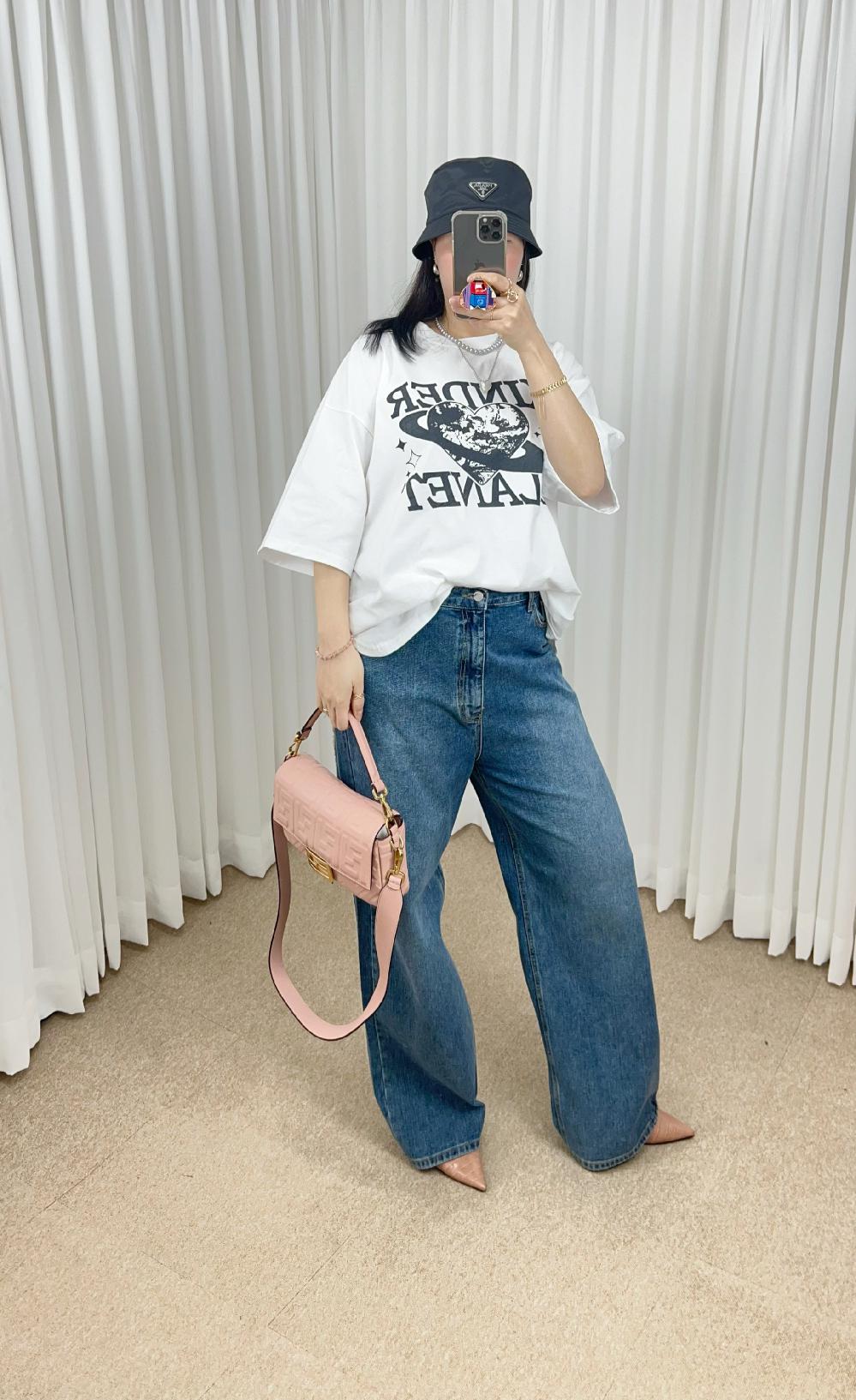 샵오그그 155 빅사이즈와이드청바지 66 77 88 하이웨스트 청바지 키큰여자 쇼핑몰