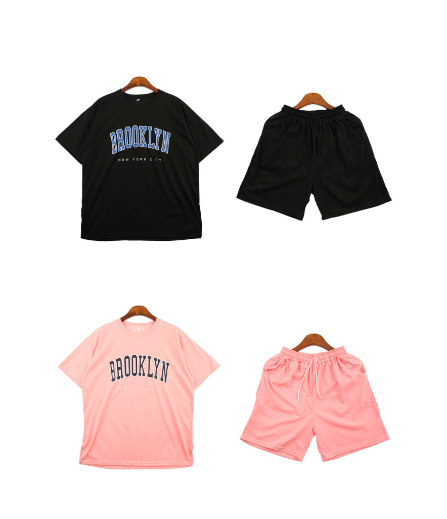 4컬러 클린반팔반바지세트 여성츄리닝세트 반팔세트 반바지세트 영문반팔티 여자츄리닝세트 트레이닝 여름츄리닝 츄리닝세트 셋업 상하세트 반팔반바지 컬러츄리닝 데일리 캐주얼 라운드반팔티