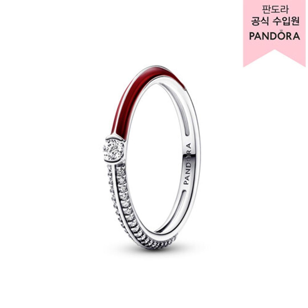 포스티 판도라 백화점 보증서 제공 판도라미 파베 And 레드 듀얼 링192528c01