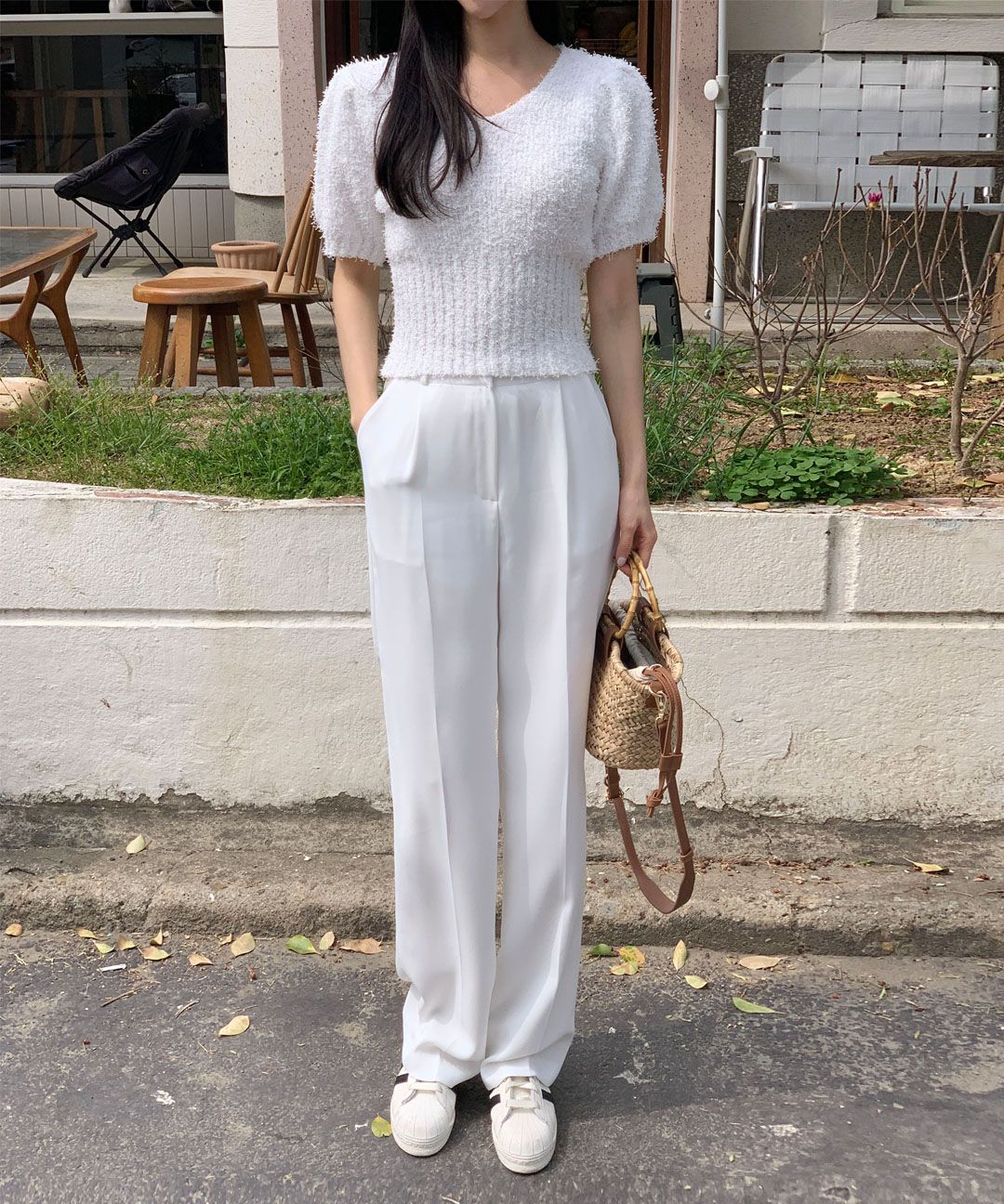 5color 봄 여름 여성 여자 핀턱 하이웨스트 와이드 슬랙스 팬츠 핑크 통바지 정장바지