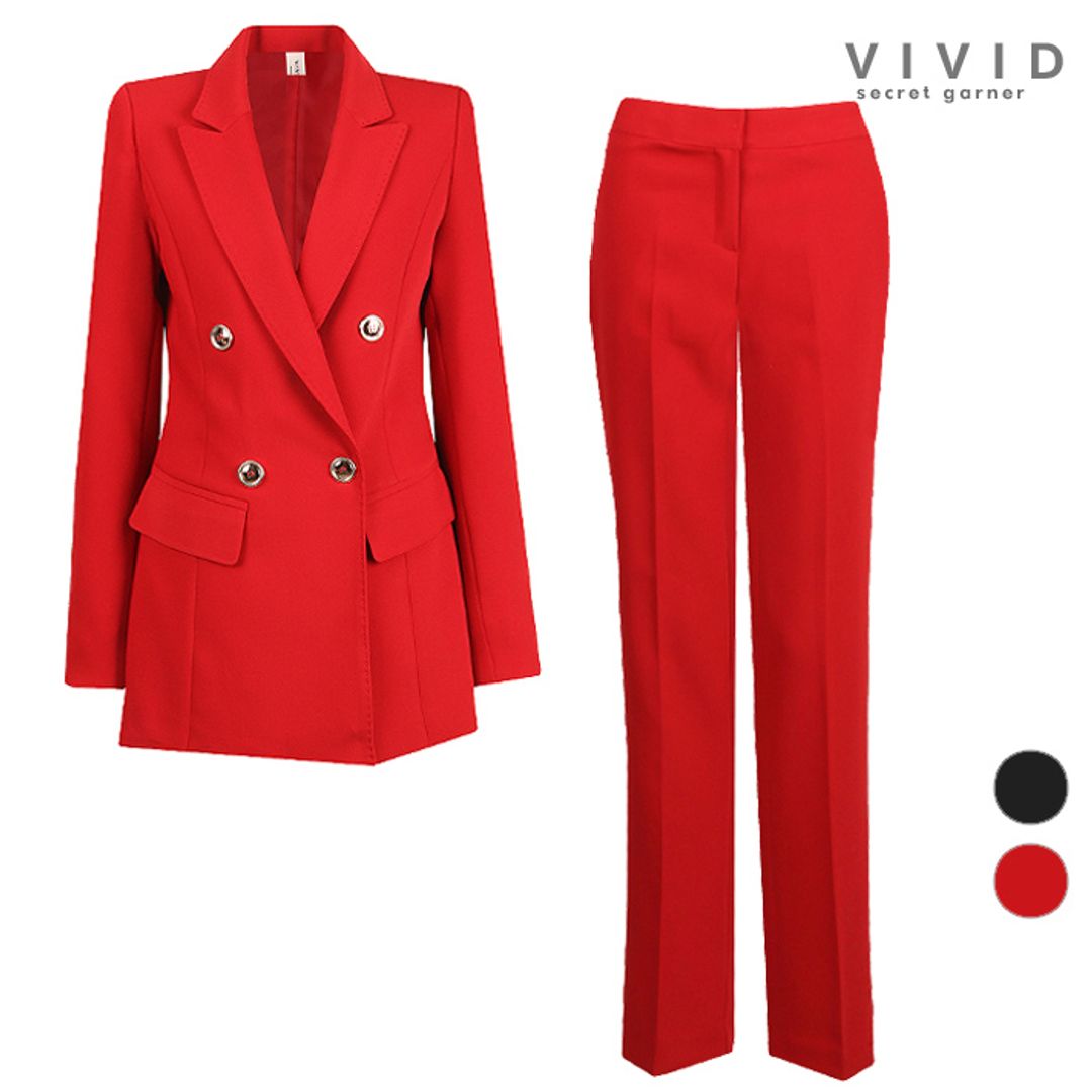 포스티 Vivid Set 여성 세리 가을봄 정장자켓일자팬츠 세트
