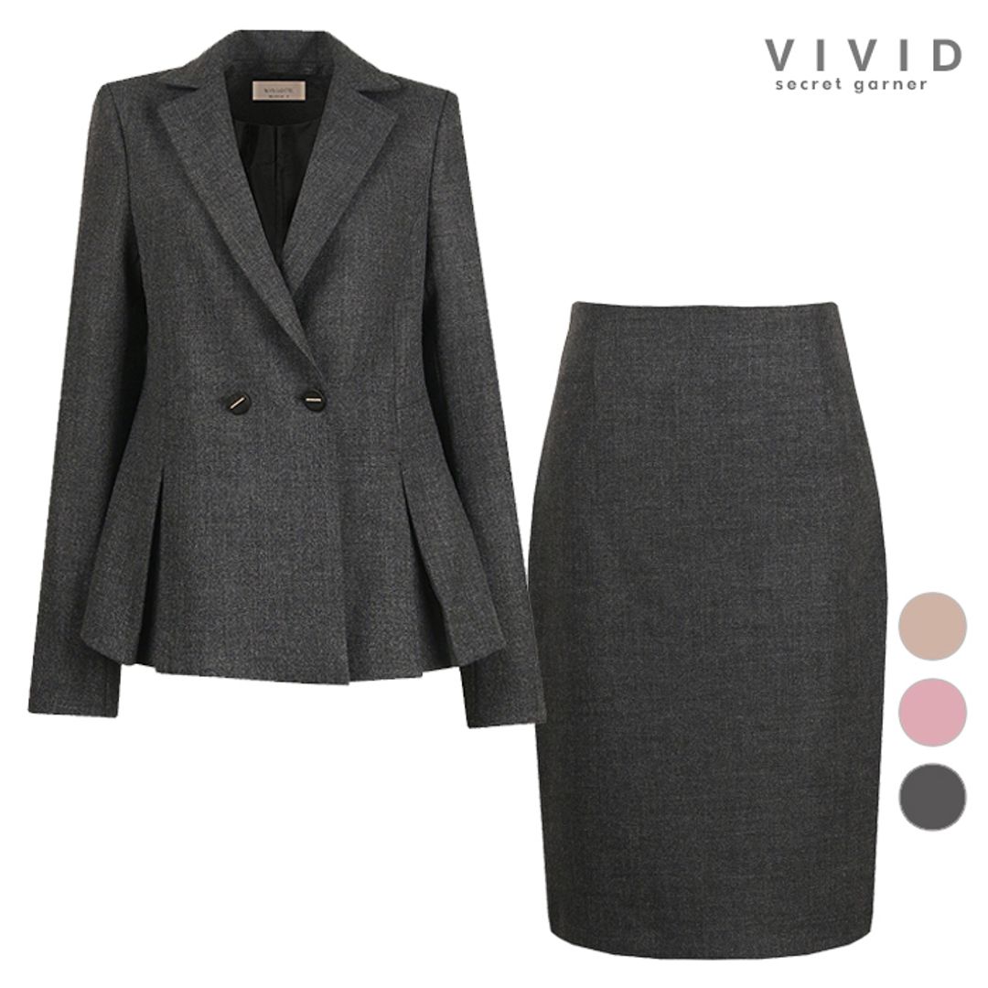 포스티 Vivid Set 여성 테일러드 봄가을 정장자켓스커트 세트