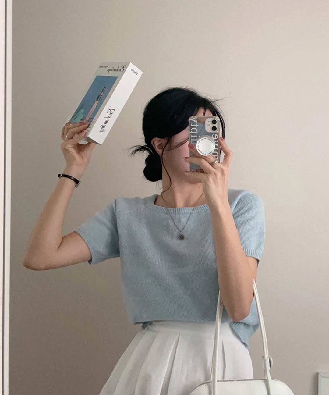 몽그라미 [9color/여리여리핏] 나폴리 부드러운 스퀘어넥 유넥 봄 반팔 니트