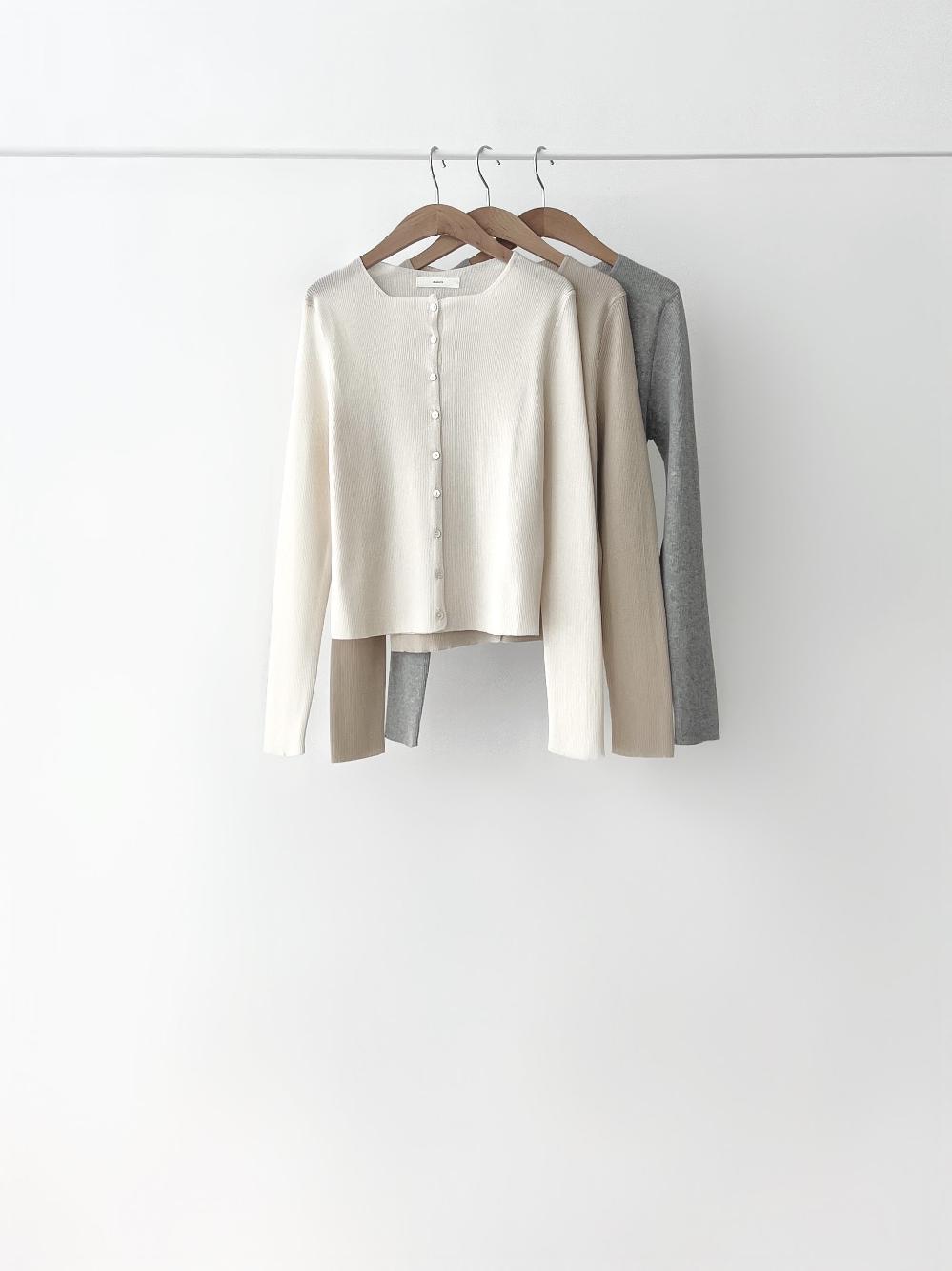 나우어데이즈 [SALE] 당일 / OUNCE 온스 그레이스 골지 가디건 코튼 긴팔 니트 cd (3col)