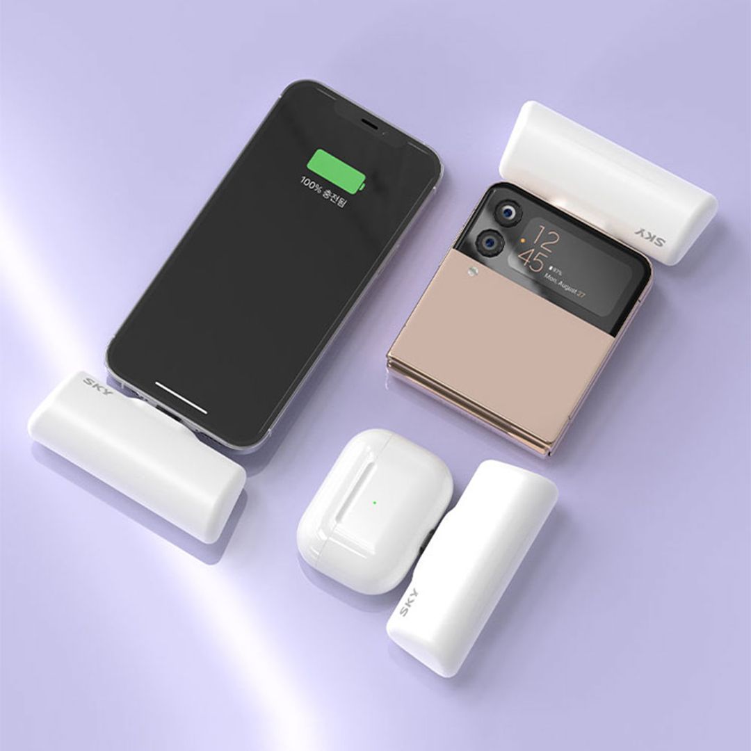 당일발송 11 스카이 필 X12 미니 일체형 도킹 보조배터리 5000mah C타입 아이폰 8핀