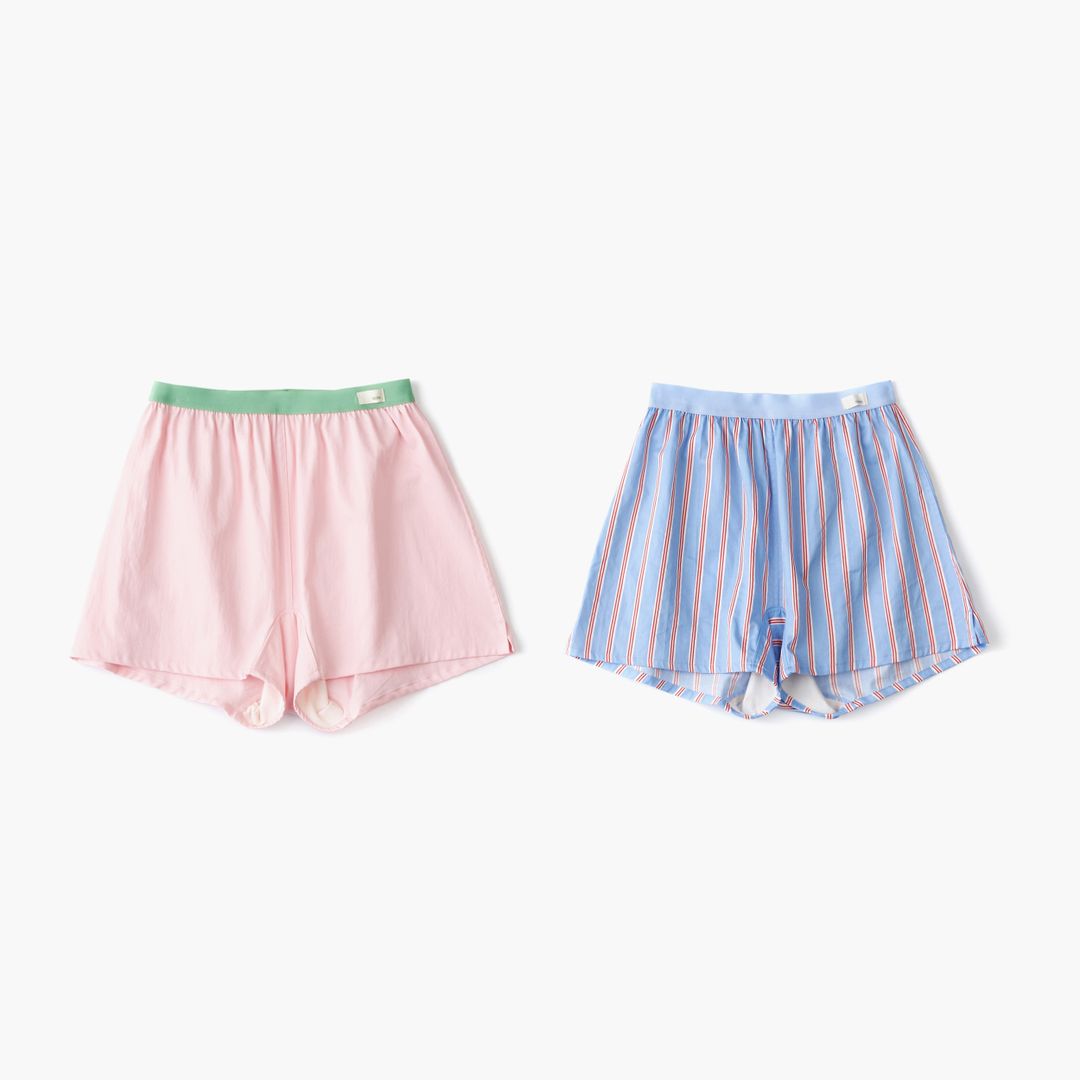 포스티 네파본사직영 7ibo108 여성 스트라이프솔리드 트렁크팬티 2pack