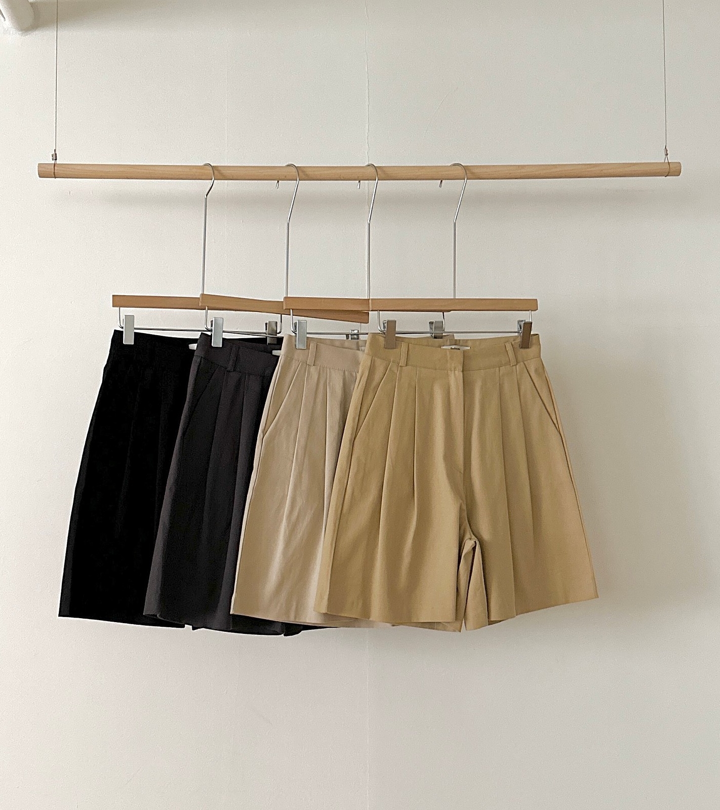 무무씨 코튼 100 마지 버뮤다 팬츠 5부 반바지 슬랙스 4col S M