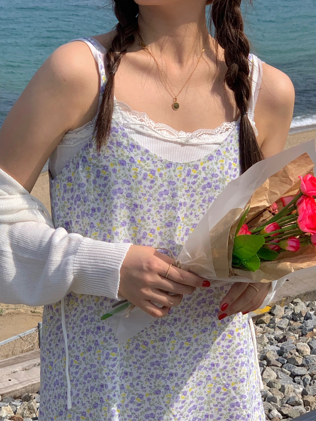 어패럴미 [길이조절가능]지아잔꽃뷔스티에OPS(2c)