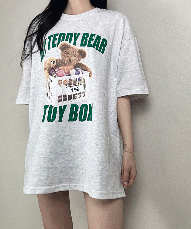 오버핏 곰돌이티셔츠 테디베어반팔티 프린팅티셔츠 프린팅반팔티 캐릭터티 캐릭터반팔티 박스티 박스반팔티 박시핏반팔티 루즈핏반팔티 빅사이즈티 빅사이즈반팔티 백염 화이트 네이비