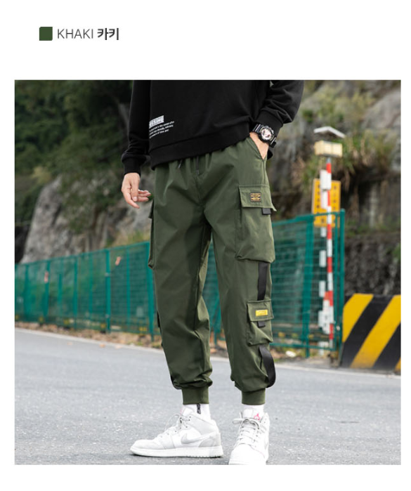 3컬러2사이즈 카고스트랩조거팬츠 남여공용가능 카고 밴딩 조거 팬츠 데일리 편한 남녀 공용 봄 여름 작업복 바지 남성카고바지 여성카고바지 힙한 카고바지 조거바지 스트릿 커플