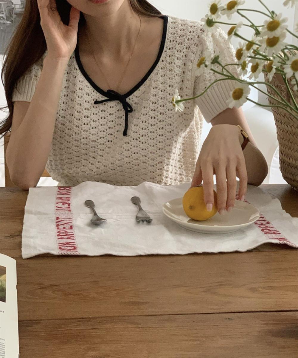 버나뎃 컴히얼 피오 리본 니트 (2col) comehere