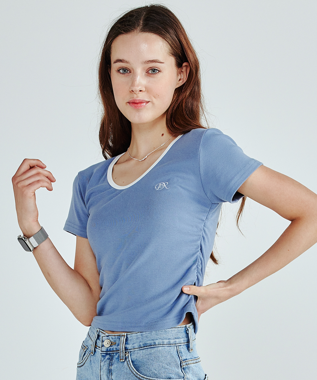 (당일출고)이지데이 U넥 셔링 반팔 티셔츠[8color]