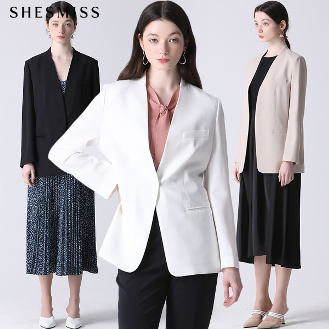 포스티 쉬즈미스 미니멀 칼라리스 재킷