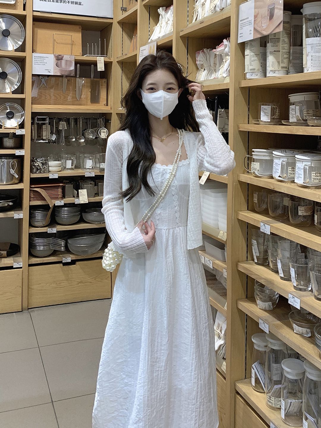 무료당일출고 여름 썸머 긴팔 시스루 볼레로 가디건 나시 뷔스티에 민소매 스퀘어넥 롱원피스 바캉스 휴양지룩