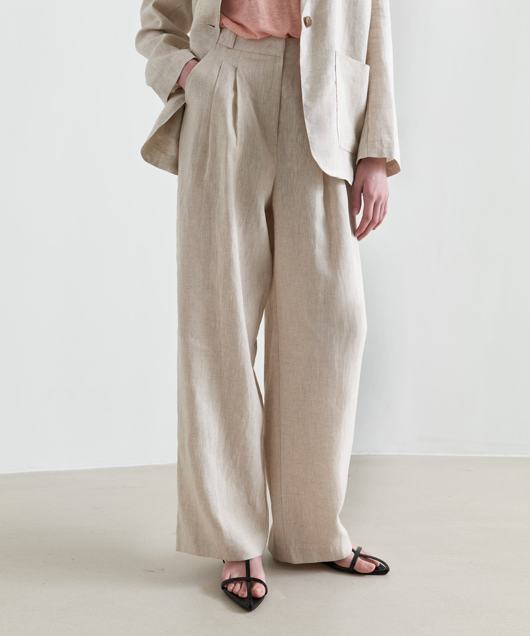 줄리아페페 Signature Real Linen Slacks (Oatmeal)