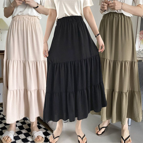 캉캉스커트 롱치마 롱스커트 3단프릴스커트 캉캉치마 플레어롱스커트 롱플레어스커트 플레어스커트 플레어롱치마 후레아스커트 여름스커트 해외여행 바캉스 비치스커트 프릴치마 프릴롱스커트
