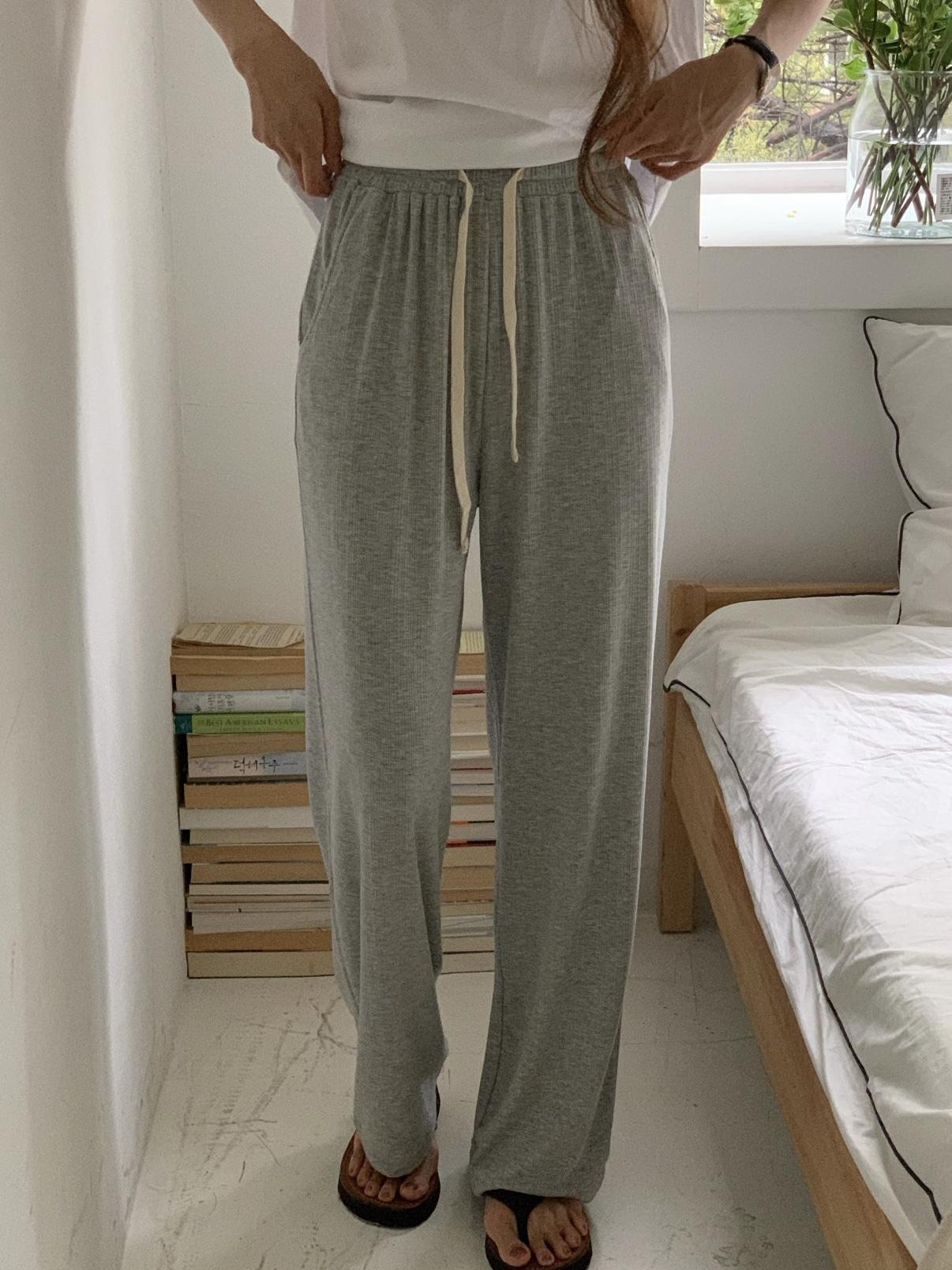 나우어데이즈 jinsim 진심 선셋 팬츠 밴딩 일자 와이드 잔골지 데일리 바지 (2col)