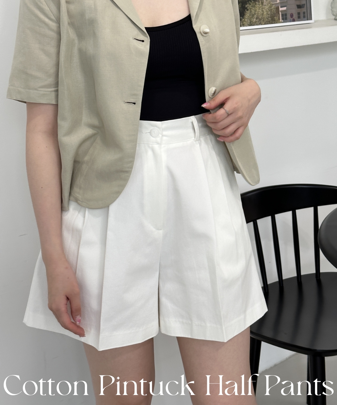 다채도 26 32 L 코튼 하프팬츠 코튼버뮤다팬츠 면반바지 뒷밴딩반바지 여름반바지 핀턱하프팬츠 슬랙스반바지 밴딩하프팬츠 A라인반바지 와이드밴딩반바지