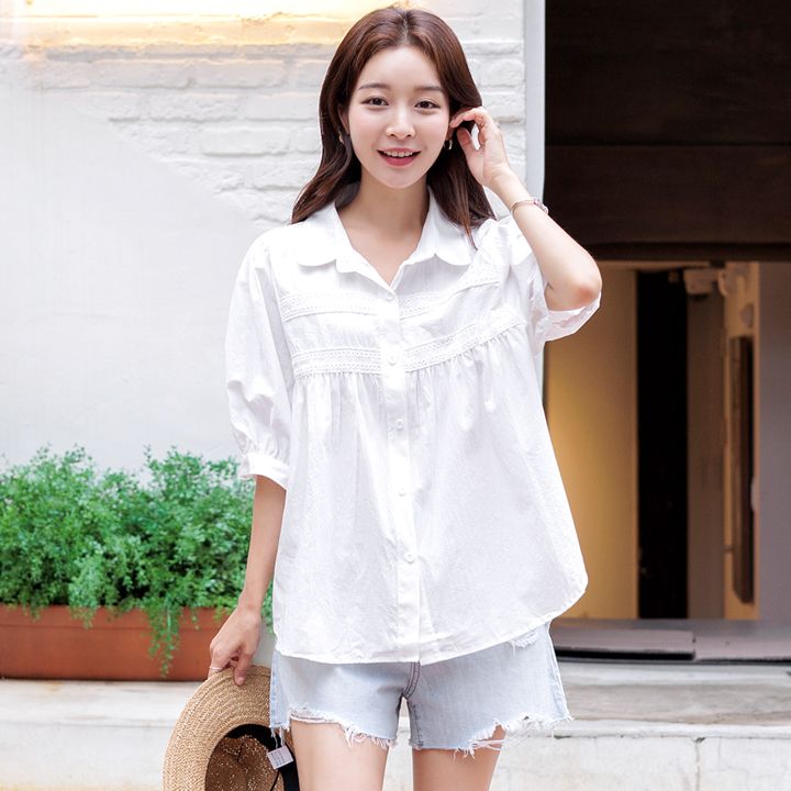 포스티 키첼 누적판매 1만장👍 올리드 퍼프 반팔 블라우스
