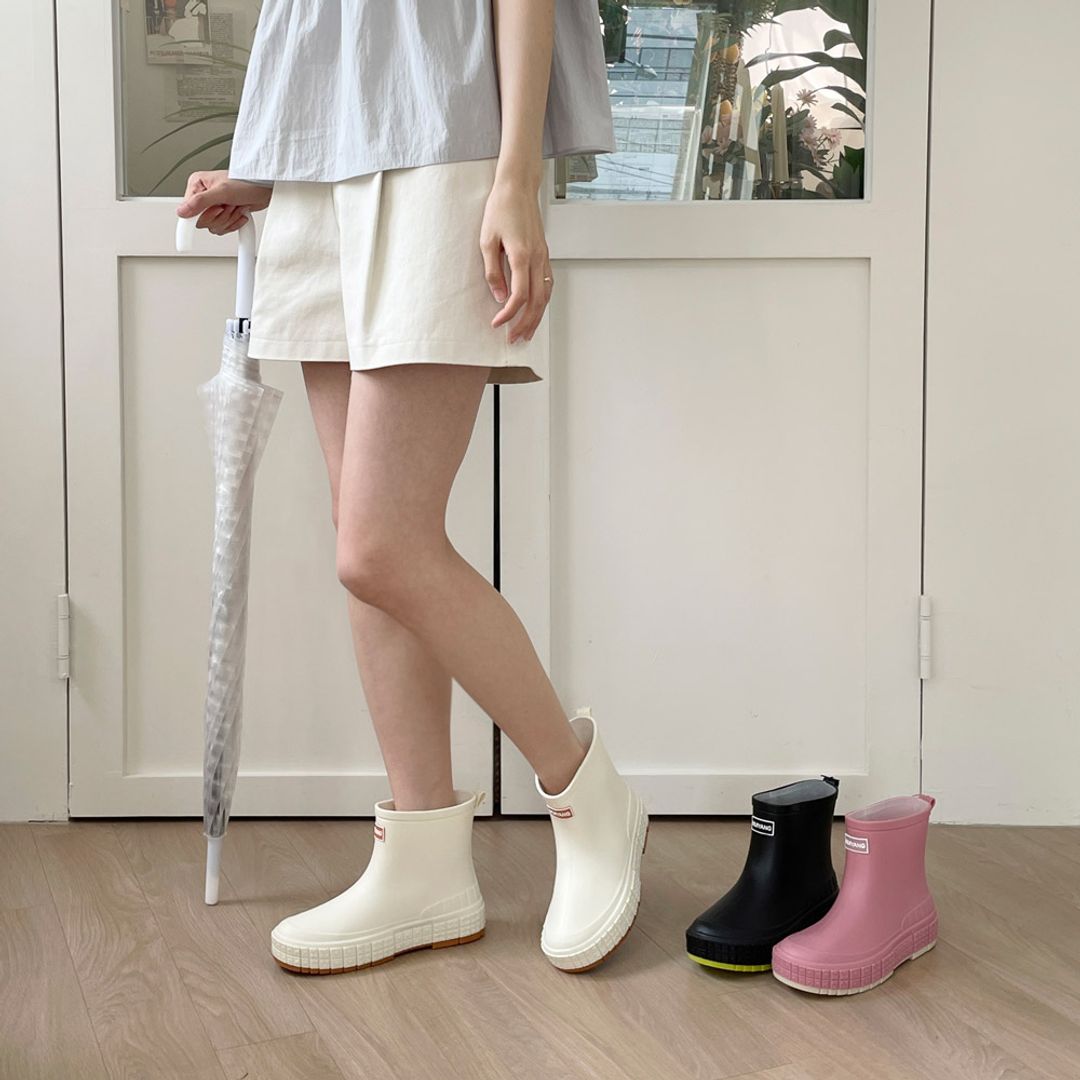 장마필수템 여성 숏 레인부츠 여름 장화 장마 패션장화 2color