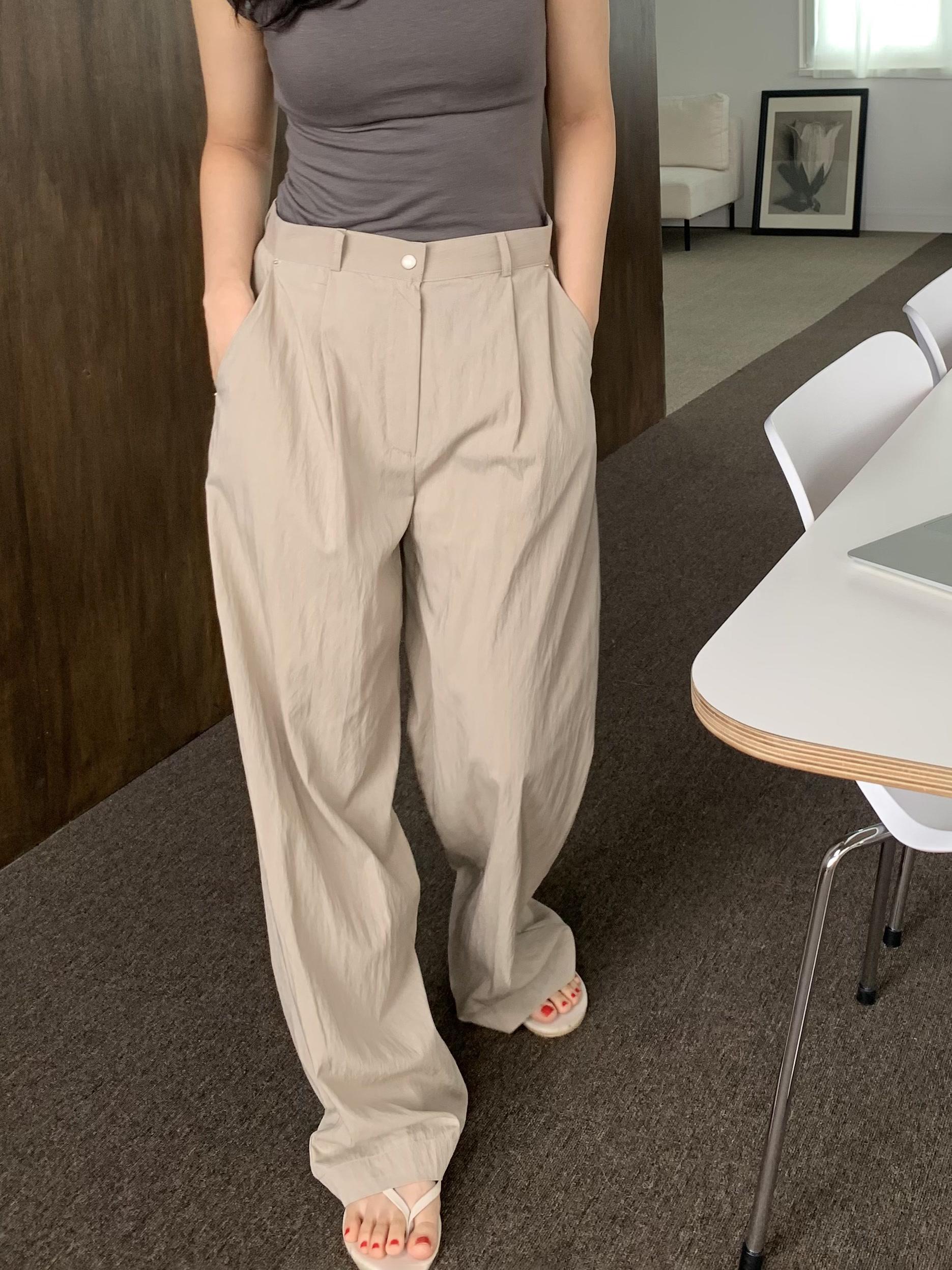 프레 nylon pintuck long wide pt (3 colors)