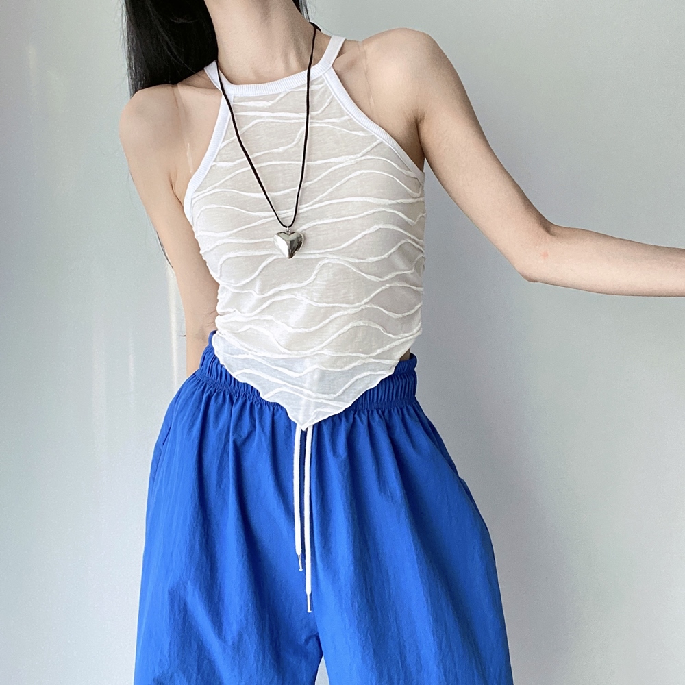 [흠뻑쇼/페스티벌룩] 물결 홀터넥 크롭탑 나시 3color Y2K 워터밤룩