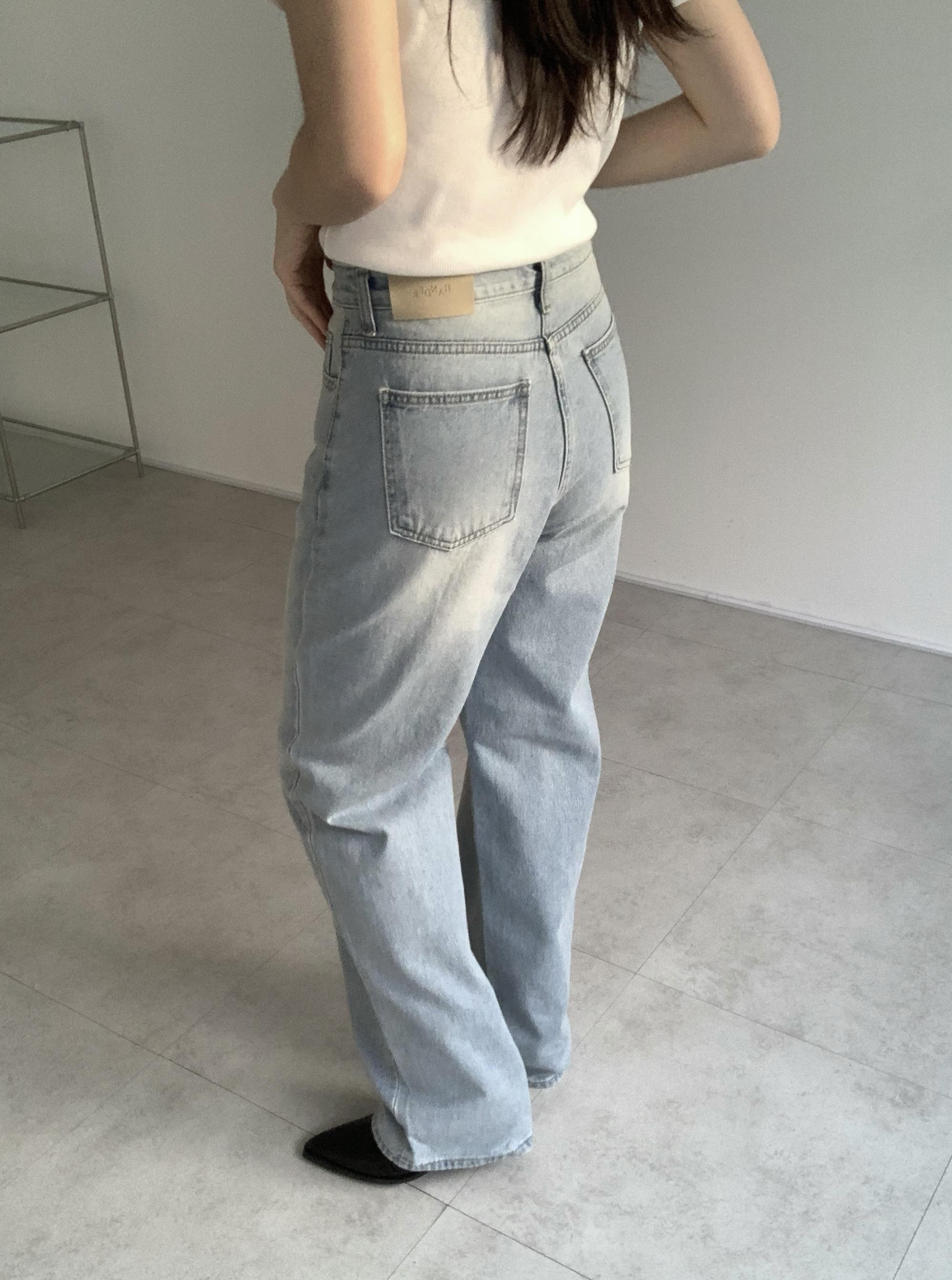 콜린 빈티지 스톤 워싱 와이드 데님 Colin Vintage Stone WashingDN