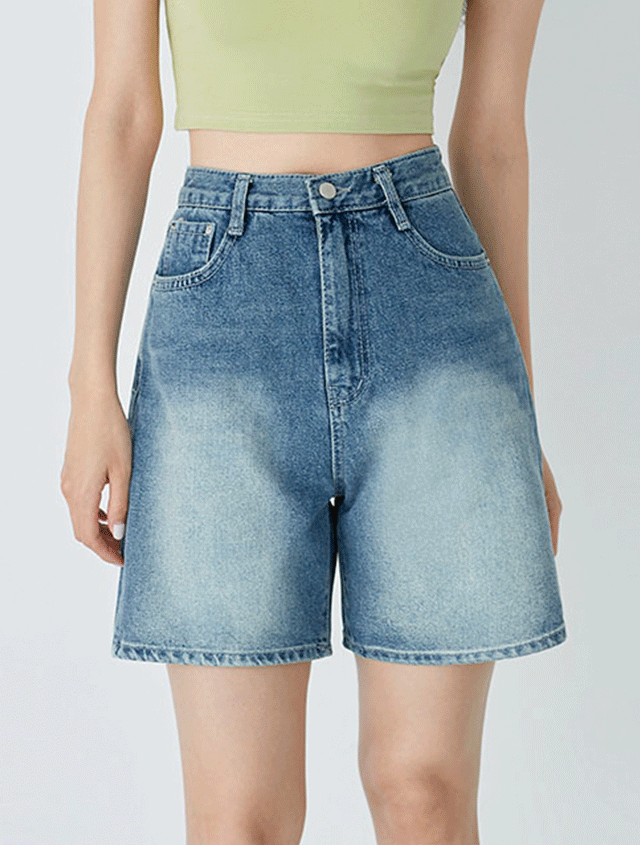 💗여름신상💗 Y2k 빈티지 워싱 버뮤다 와이드 진청 데님 반바지 Pf27b3 숏 팬츠 진 중청 4부 3부 캐쥬얼 데일리 여행 피크닉 휴양지 바캉스 휴가 꾸안꾸 데이트 룩