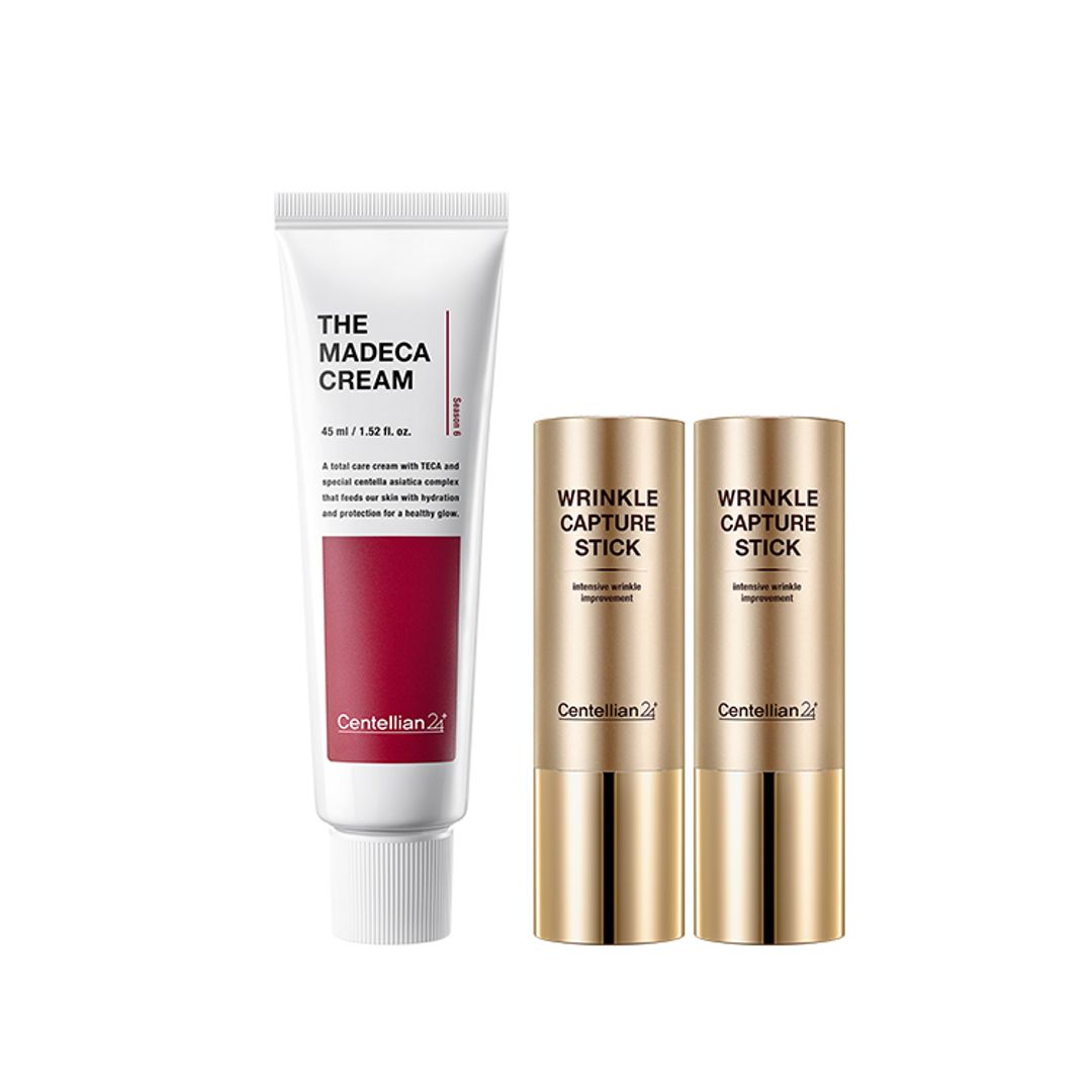 포스티 센텔리안24 안티에이징 토탈 보습 세트 더 마데카 크림 45ml 1개 링클캡처 주름스틱 2개