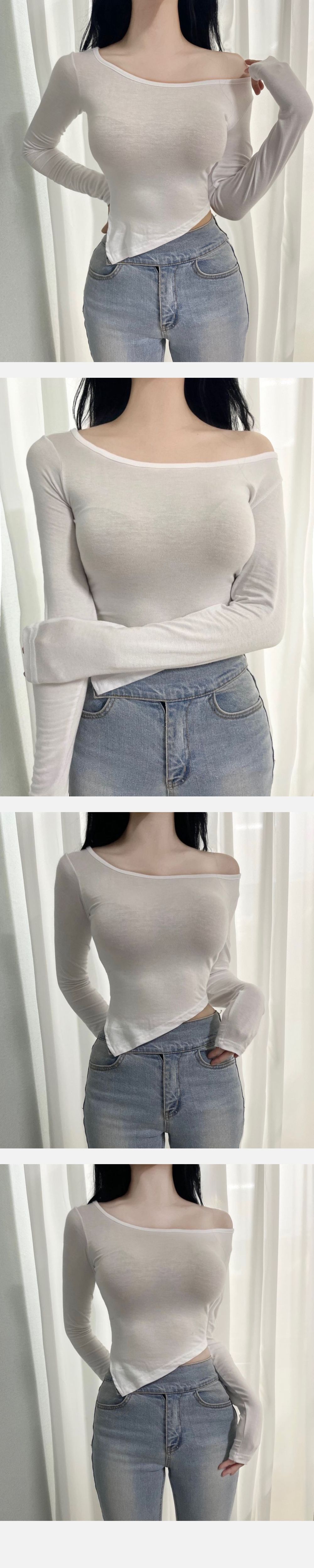여리핏♡ 단독당일 11 슬림핏 오프숄더 사선 언발 긴팔티 오프숄더 오프티 기본티 슬림핏 긴팔티 핑크티 여리핏 데일리티