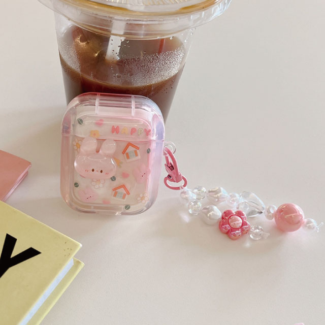 나인틴프라이데이 에어팟 4세대 🚛 당일출고 And 무료배송 핑크 토끼 유리알 에어팟 케이스 1세대 2세대 3세대 프로 프로2 친구 생일 선물 우정 우정템 커플 커플템 레트로