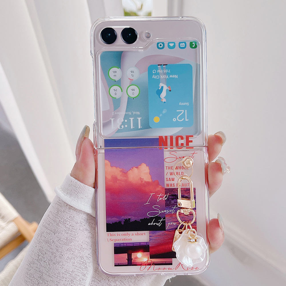 모이몰 삼성 갤럭시 Z플립5 Z플립4 Z플립3 슬림 투명 하드 키링 레트로 감성 포토 지플립5 지플립4 지플립3 제트플립5 제트플립4 제트플립3 플립5 플립4 플립3 케이스